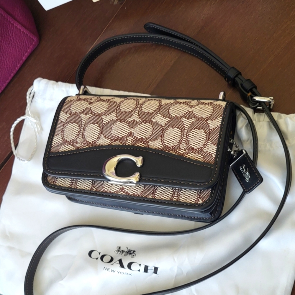 Coach Mini Bandit Signature Jacquard Shoulder Bag - Gem